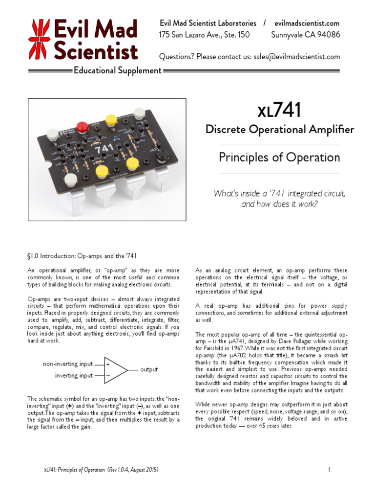 Principles of Operation: Discrete Operational Amplifier | PDF ...