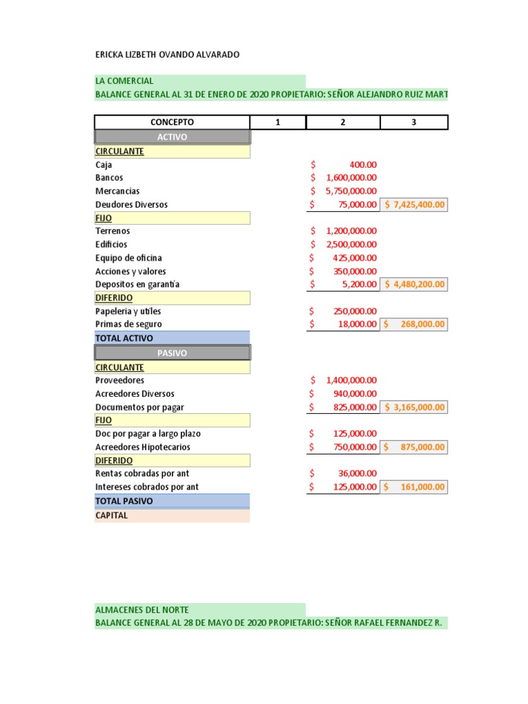 Balances Generales de Empresas 2020 | PDF | Hipoteca Comercial ...