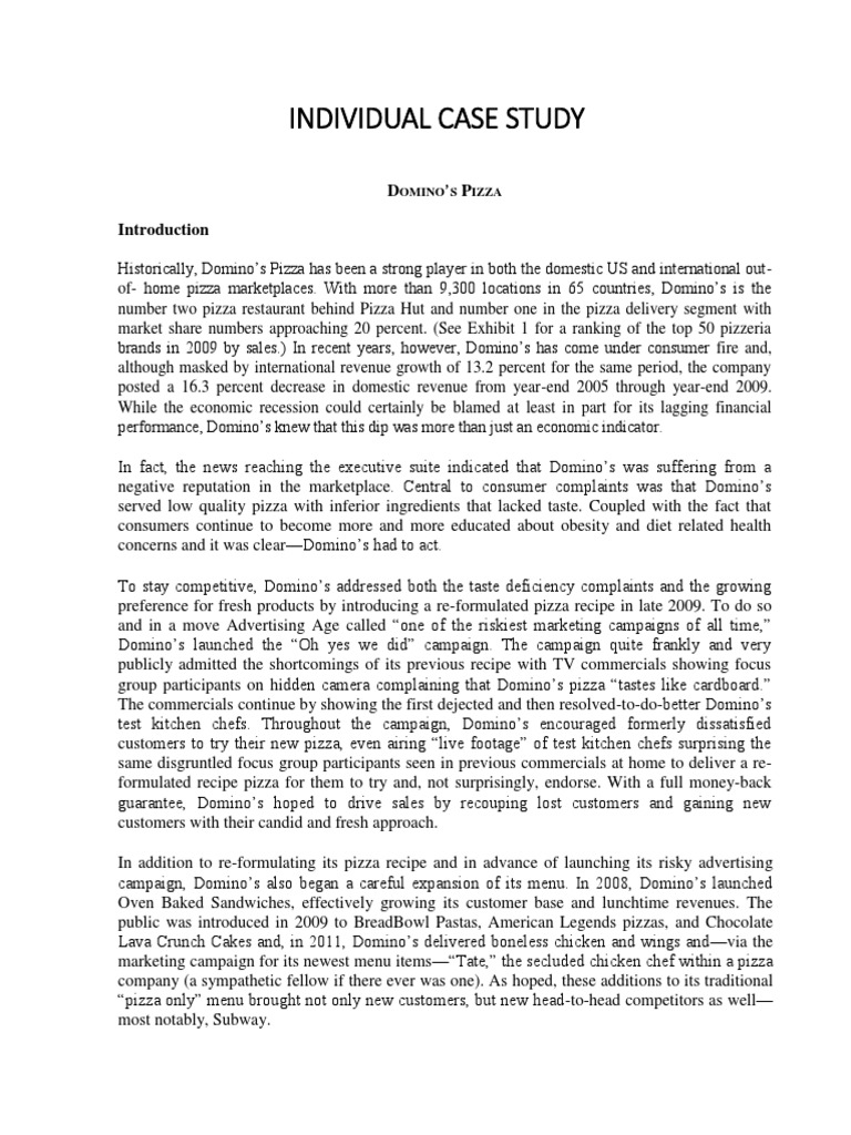 Domino's Pizza Turnaround Through Recipe Reformulation | PDF | Domino's ...