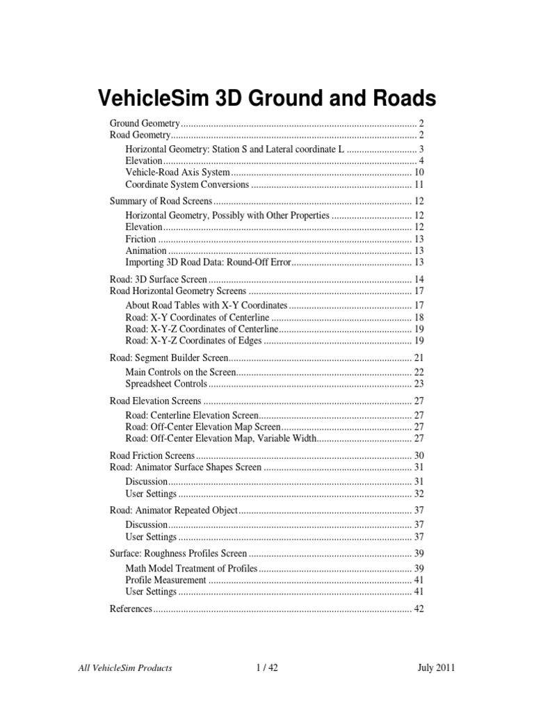 CarSim Roads PDF | PDF | Cartesian Coordinate System | Interpolation