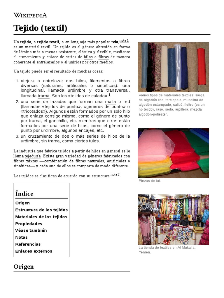 Tejido (Textil) | PDF | Textiles | Costura