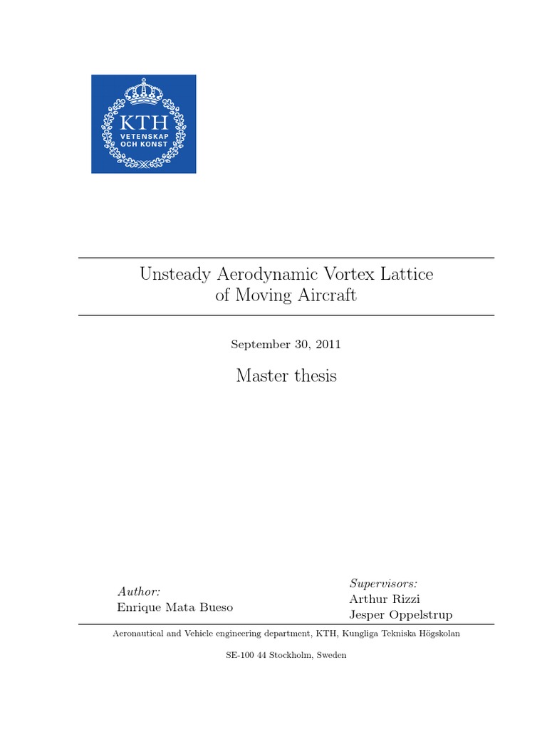 Unsteady Vortex Lattice Method of Moving Aircrafts | PDF | Flight Dynamics (Fixed Wing Aircraft ...