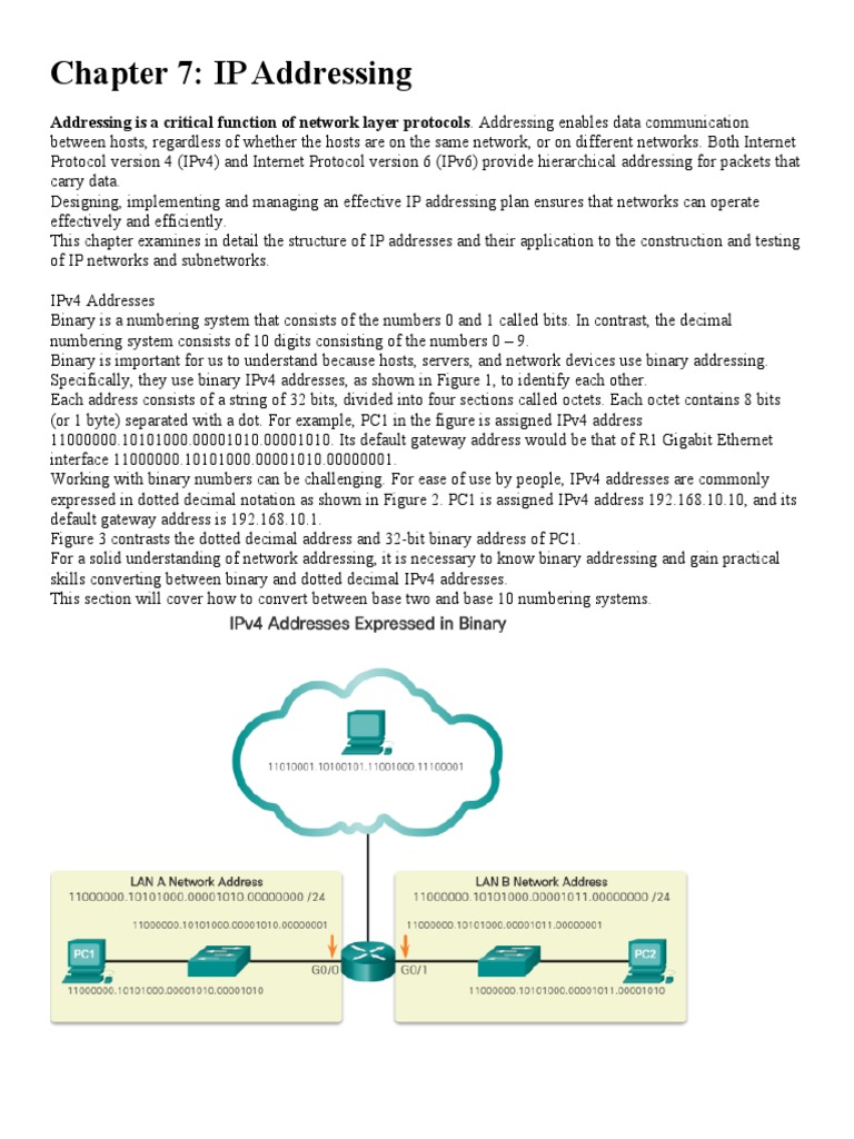 CISCO Chapter 7 | PDF | Ip Address | I Pv6