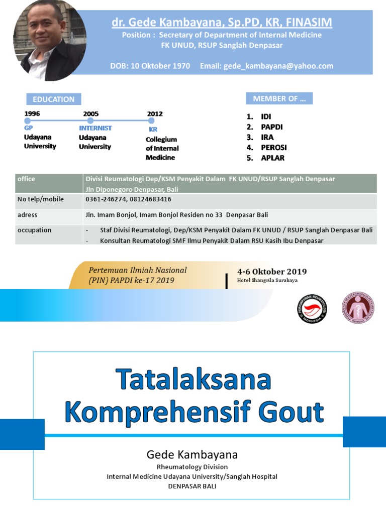 DR Gede Kambayana - Penatalaksanaan Gout (PIN PAPDI) Edit PDF | PDF