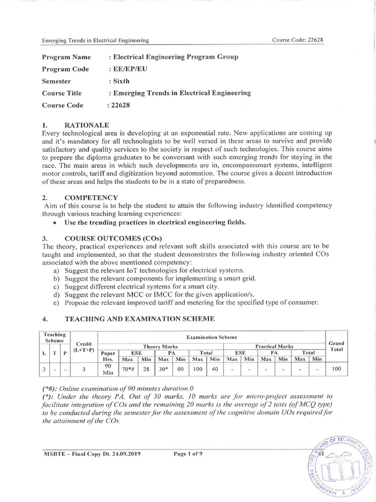 Emerging Trends in Electrical Engineering | PDF
