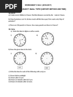 CBSE Class 2 Maths Practice Worksheets (139) - Multiplication and Time ...