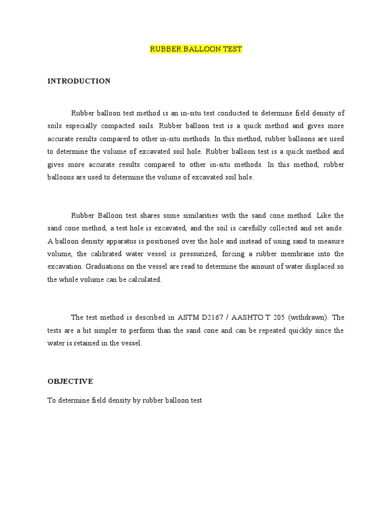 Rubber Balloon Test | PDF | Density | Physical Quantities