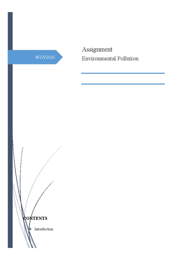 Assignment: Environmental Pollution | PDF | Pollution | Water Pollution