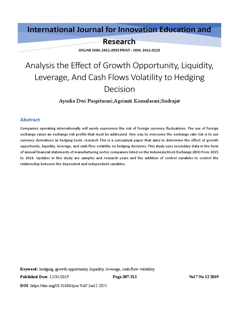 2055-Article Text-6366-1-10-20200121 PDF | PDF | Hedge (Finance) | Indonesian Rupiah