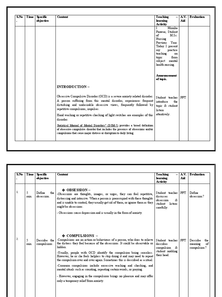 Ocd Prac Teach Plan Rescue File | PDF | Obsessive–Compulsive Disorder ...