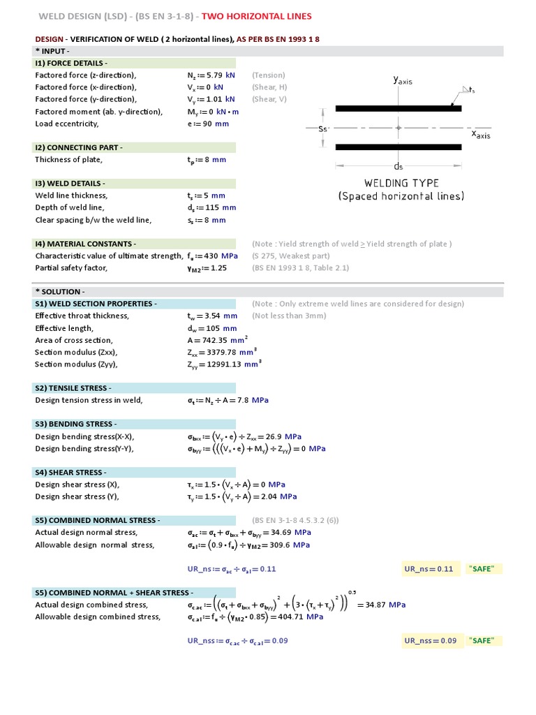 Design As Per Bs en 1993 1 8: KN KN KN KNM MM | PDF | Strength Of ...