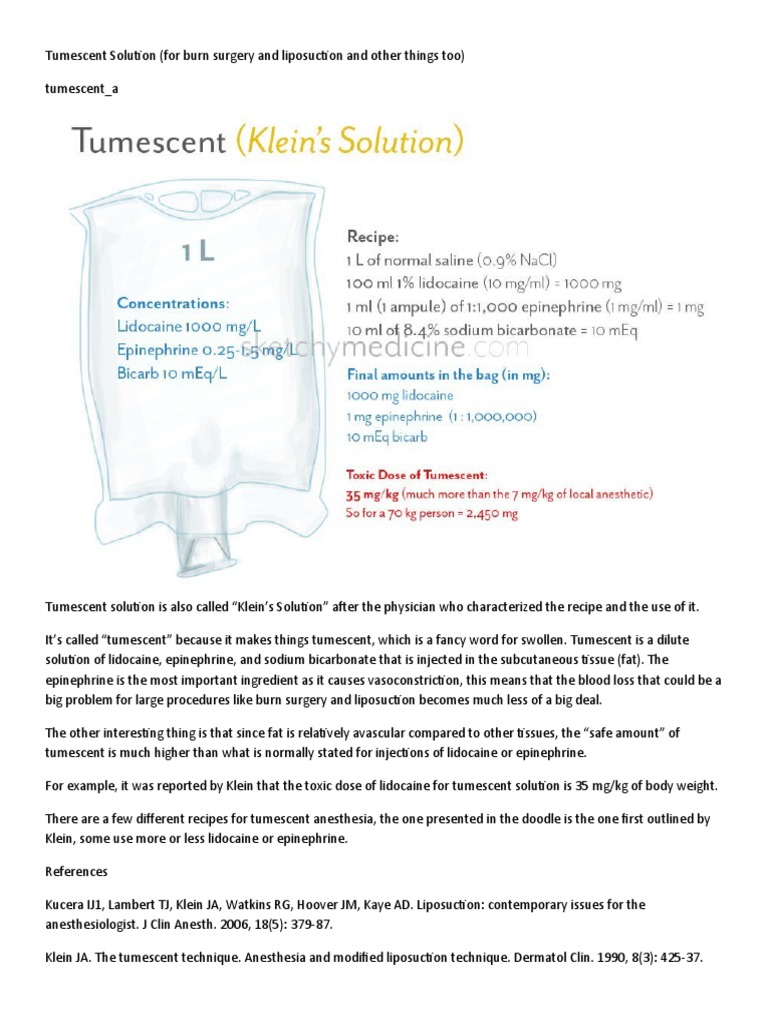 Tumescent Solution | PDF