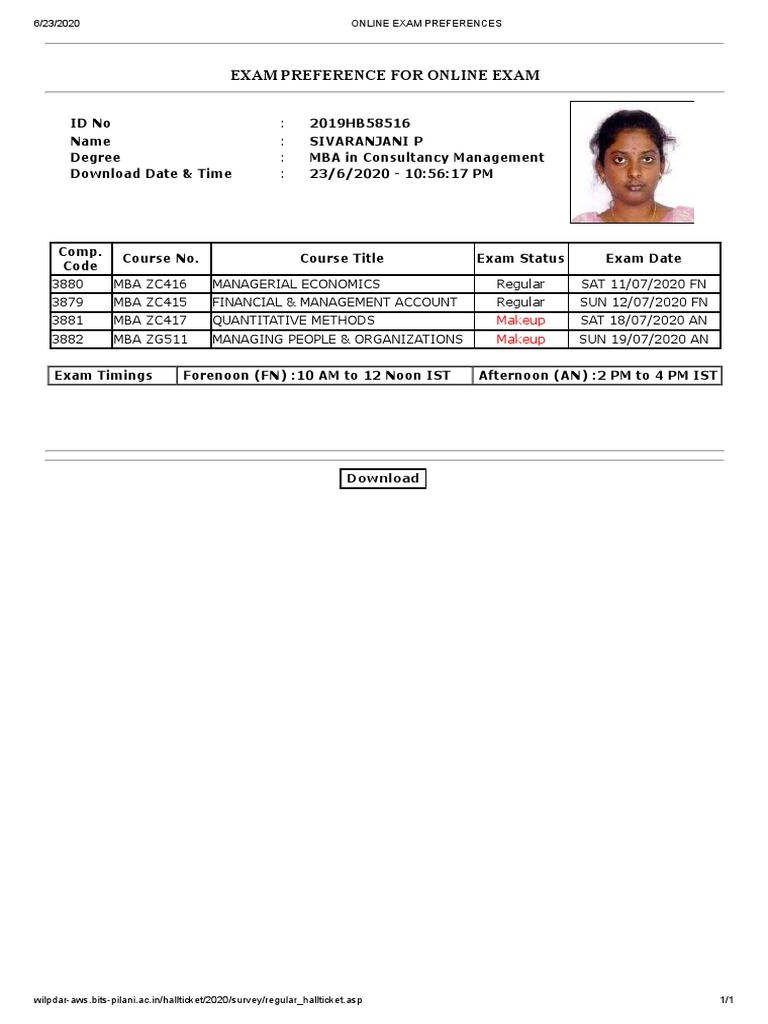 Exam Preference For Online Exam: Download | PDF | Career & Growth ...