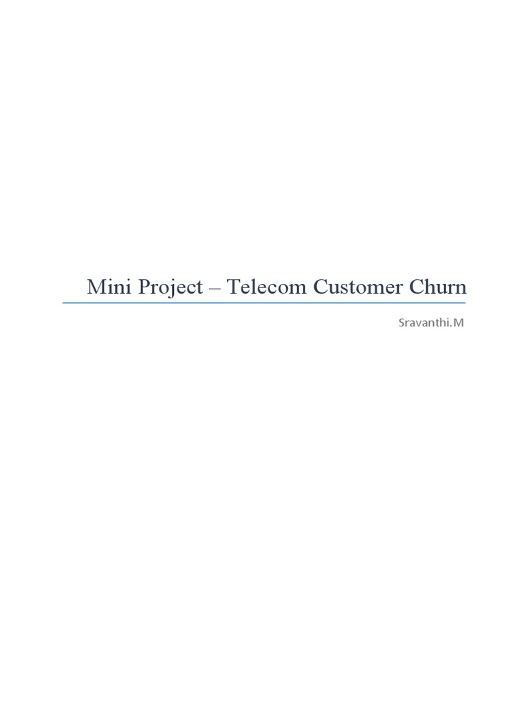 Telecom Customer Churn Analysis Report | PDF | Logistic Regression ...