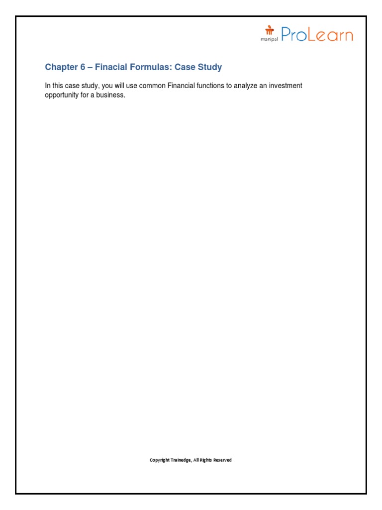 Finacial Formulas: Case Study | PDF | Banking | Financial Services