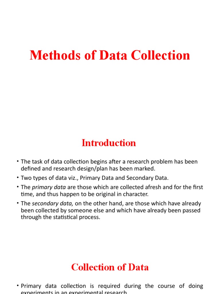 Lecture On Data Collection Method | PDF | Survey Methodology | Questionnaire