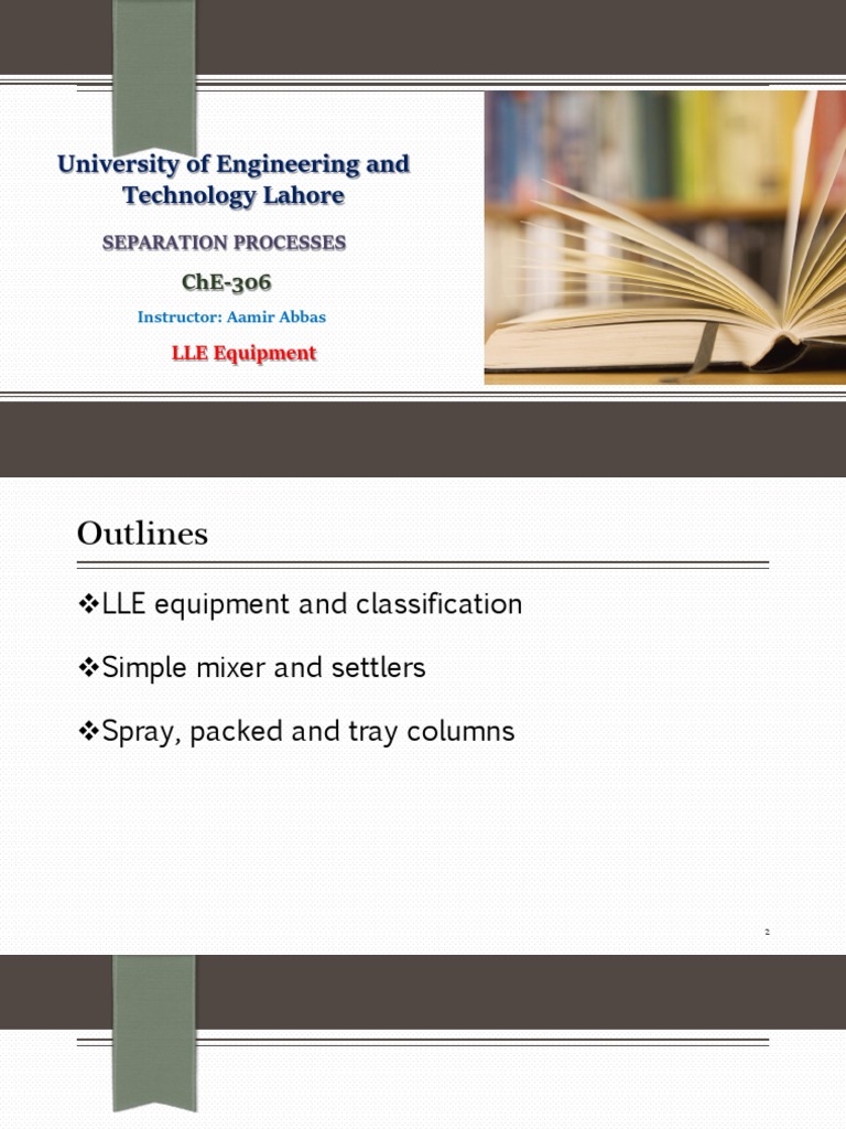 LLE Equipment for Separation Processes | PDF | Distillation | Phase ...