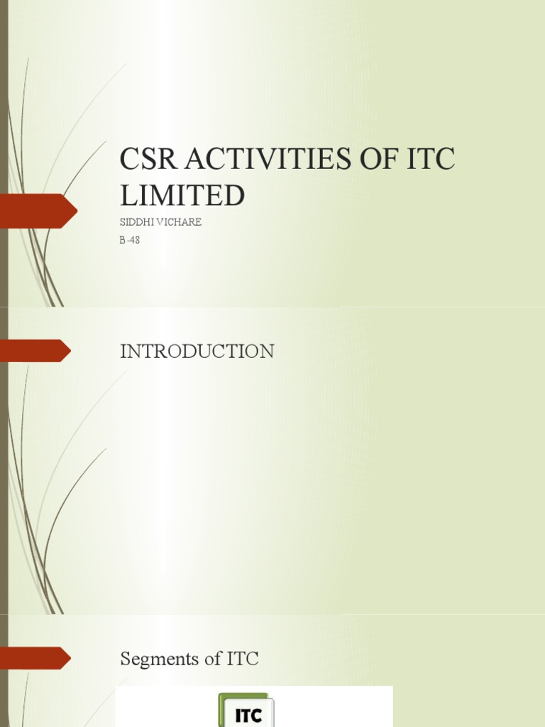 ITC Limited's CSR Initiatives Overview | PDF | Social Science
