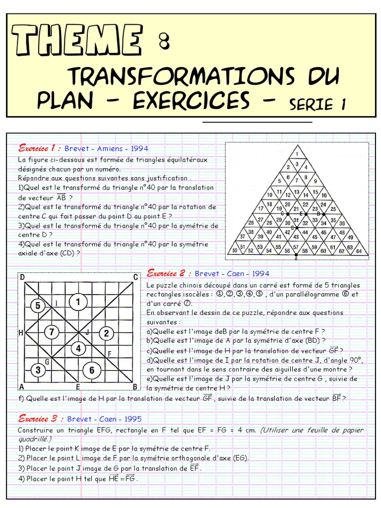 Transformations Du Plan - Exercices - Serie 1 | PDF | Angle | Orthogonalité