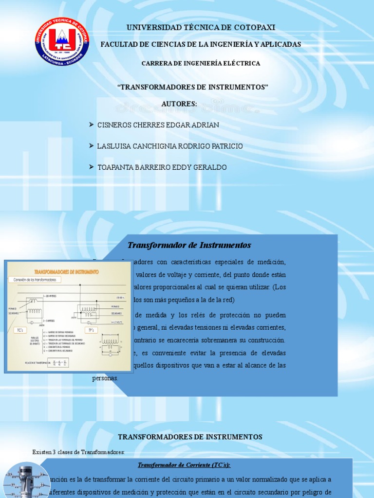TC y TP Exposicion | PDF | Transformador | Corriente eléctrica