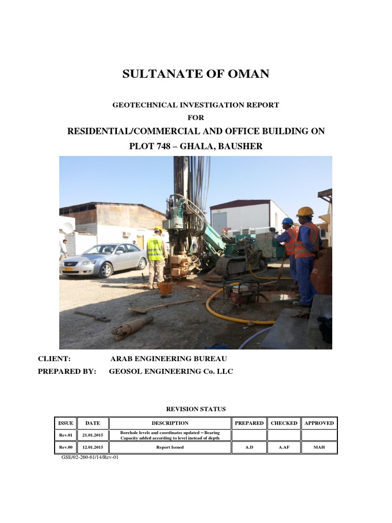 Geotechnical Report for Ghala Plot 748 | PDF | Silt | Geotechnical ...