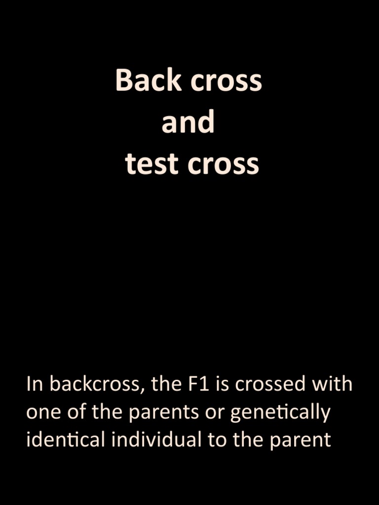 Back Cross and Test Cross | PDF | Genotype | Evolutionary Biology