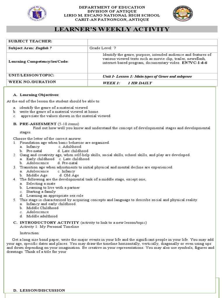 Simplified Module Lesson | PDF | Childhood | Adolescence