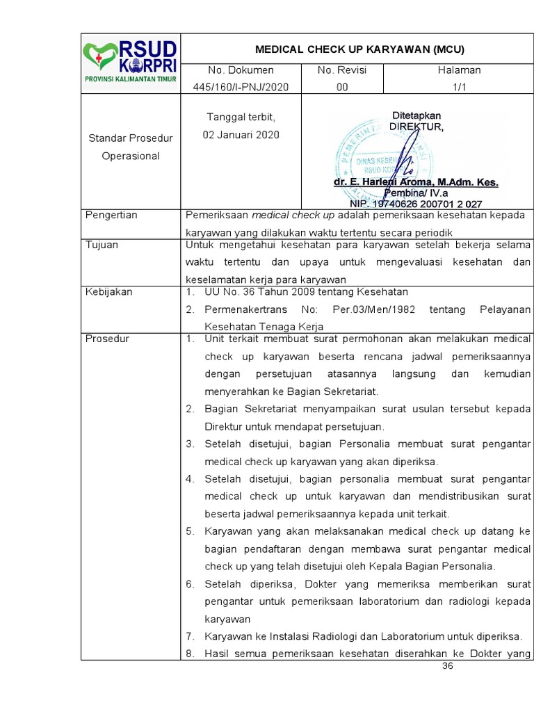 SPO Medical Check Up Karyawan | PDF