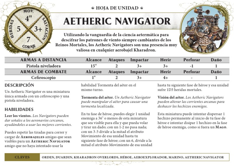 Aos Warscroll Aetheric Navigator Es PDF | PDF | Ocio | Deportes