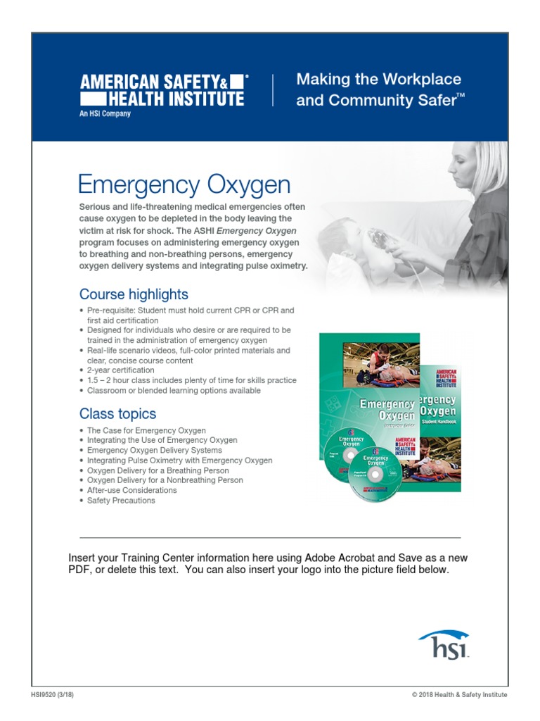 ASHI Emergency Oxygen Form Field Flyer | PDF