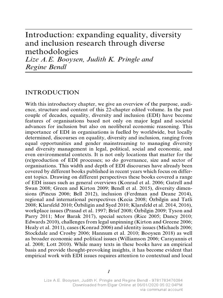 Introduction: Expanding Equality, Diversity and Inclusion Research ...