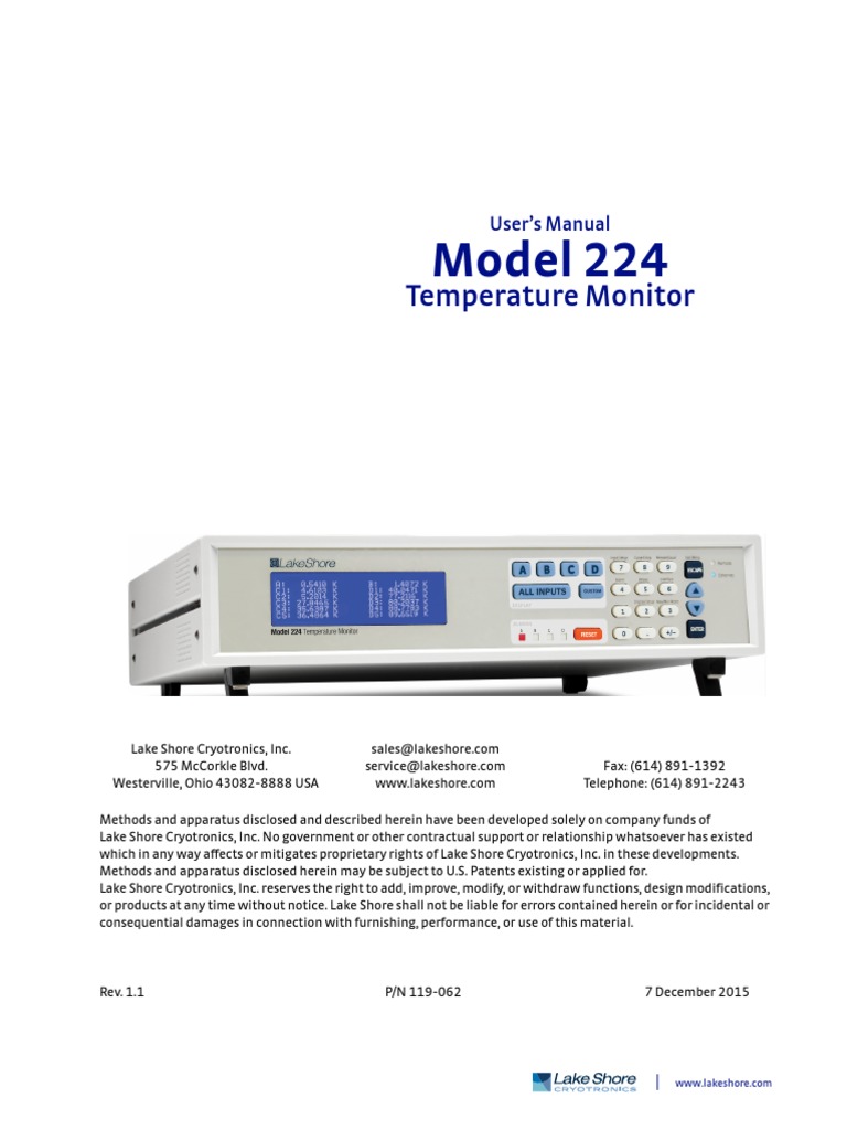LakeShore 224 Manual v1.1 | Download Free PDF | Electromagnetic ...
