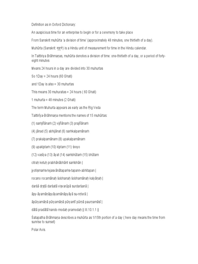 Muhurta Clock | PDF | Hindu Astrology | Hindu Texts