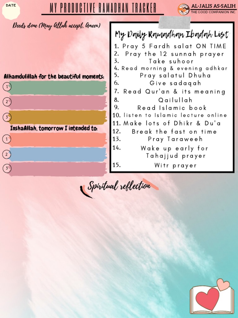 Spiritual Reflection: My Daily Ramadhan Ibadah List | PDF | Abrahamic ...
