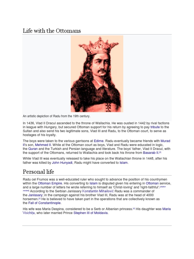 Radu Cel Frumos | PDF | Vlad The Impaler | Politics Of The Ottoman Empire