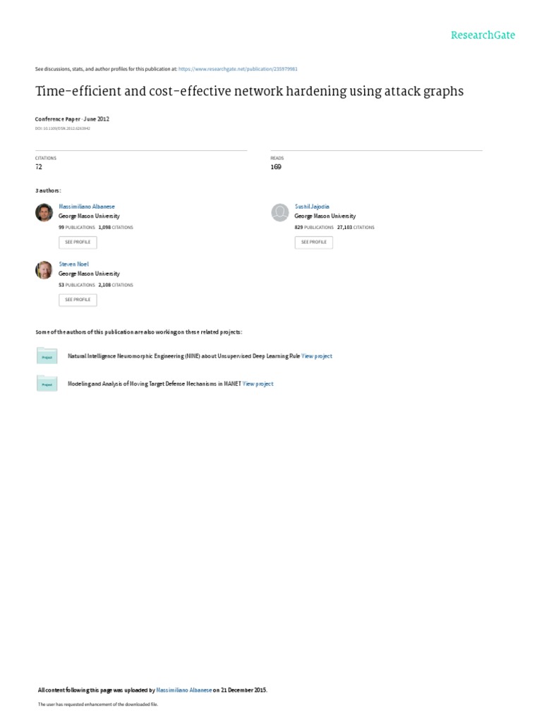 Time-Efficient and Cost-Effective Network Hardening Using Attack Graphs ...