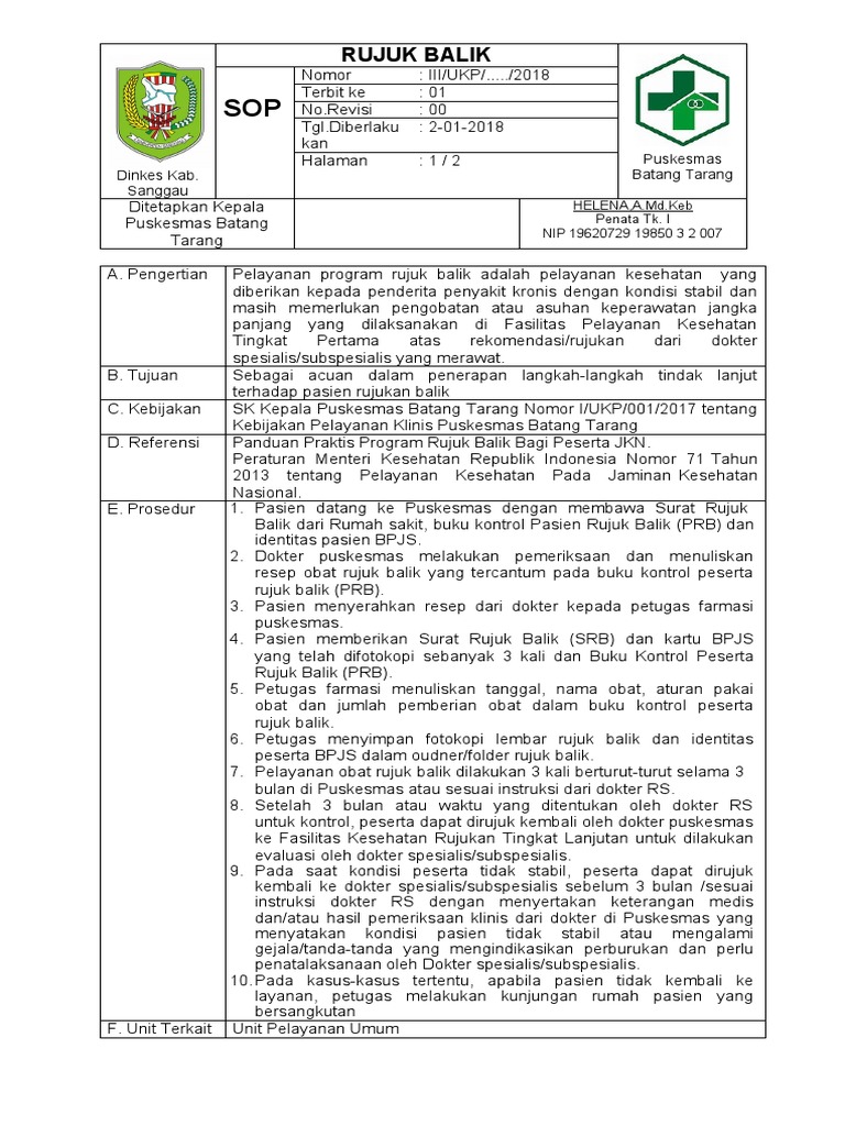 7.10.1.4. Sop Rujuk Balik | PDF