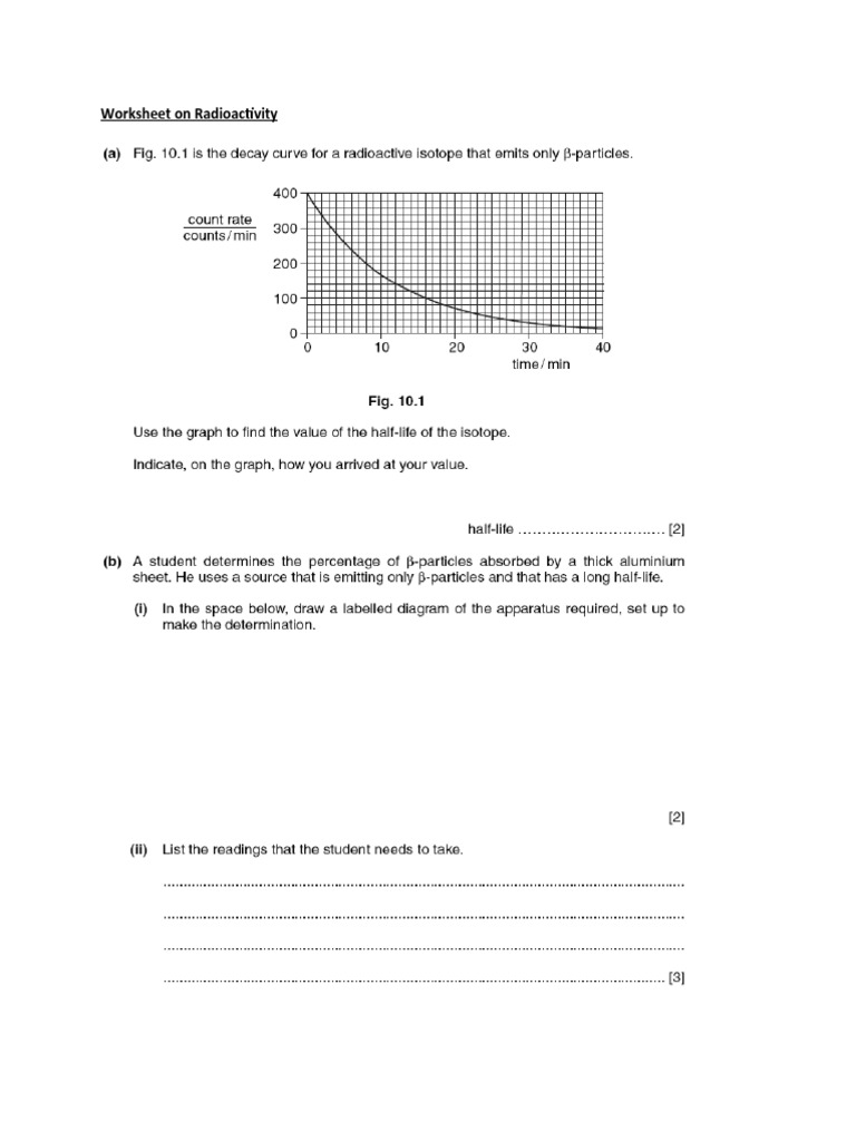 FWorksheet On Radioactivity - QP | PDF