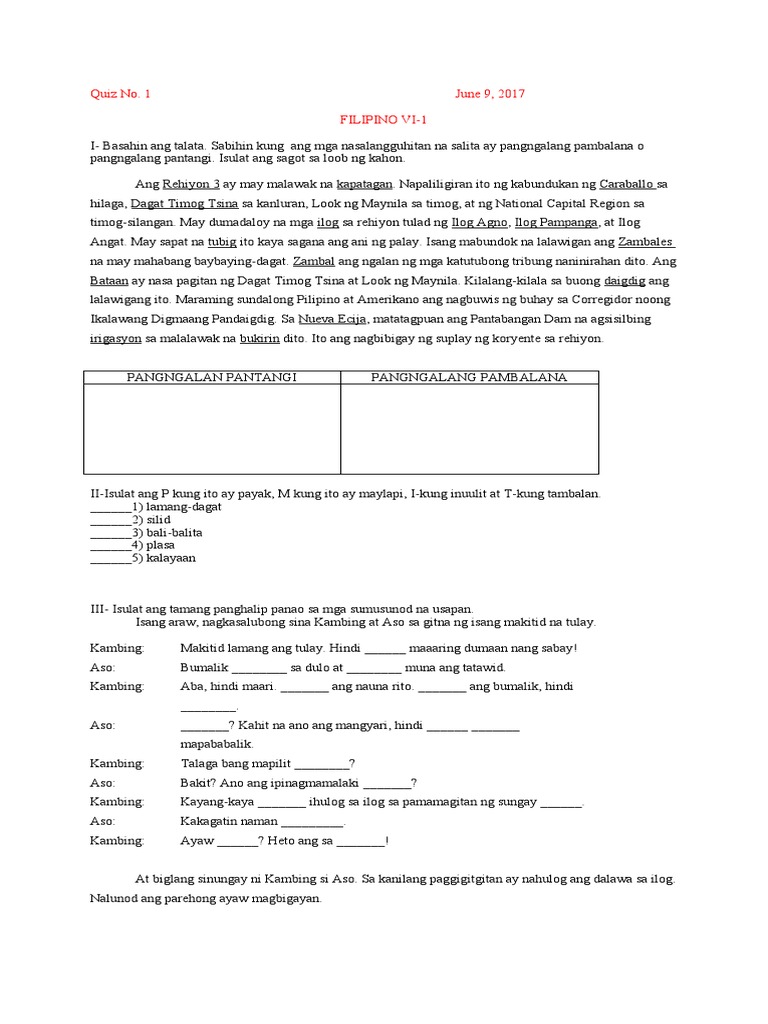 FILIPINO 1st Quarter | PDF