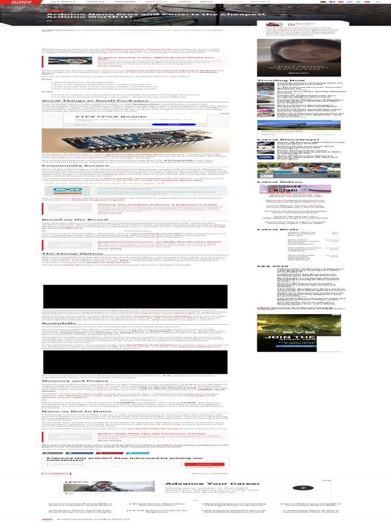 Arduino Nano Pros and Cons - Is The Cheapest Arduino Worth It | PDF | Arduino | Internet Of Things