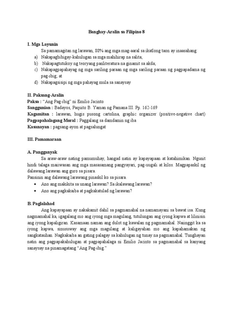 Lesson Plan in Filipino | PDF