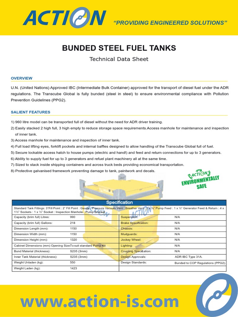 Bunded Steel Fuel Tanks - Small | PDF | Manufactured Goods | Vehicles