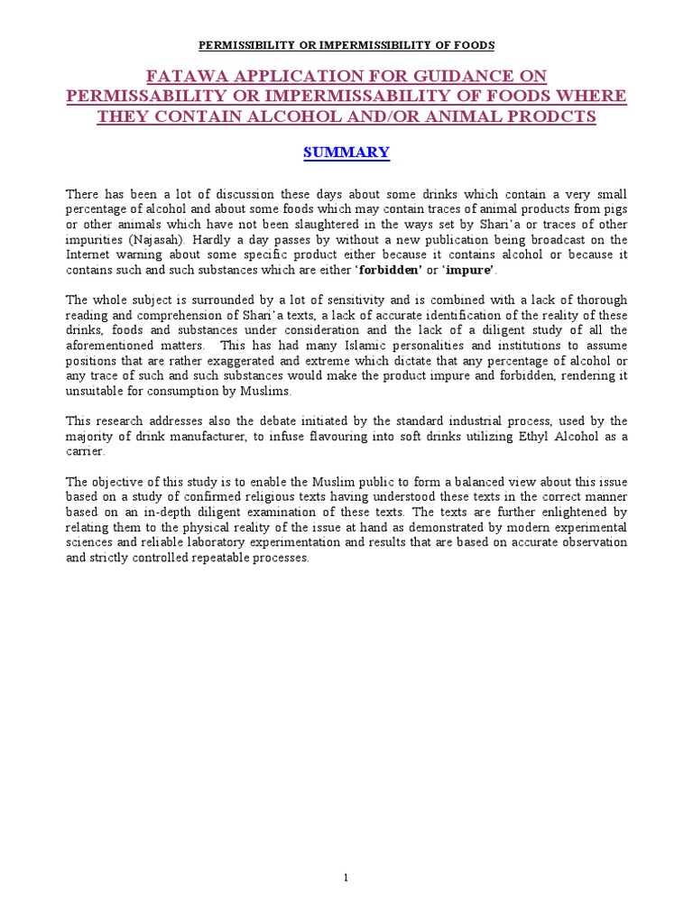 Permissibility or Impermissibility of Foods | PDF | Drink | Wine
