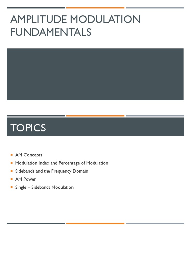 3 Amplitude Modulation Fundamentals Part 1 Pdf Wireless Telecommunications Engineering