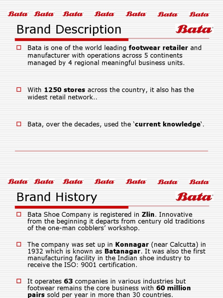 Bata Shoe Company: Global Origins and Growth | PDF | Shoe | Retail