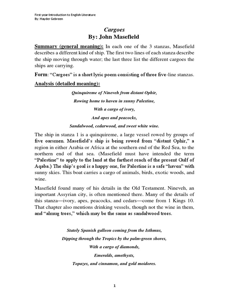 Cargoes PDF | PDF | Water Transport | Transport