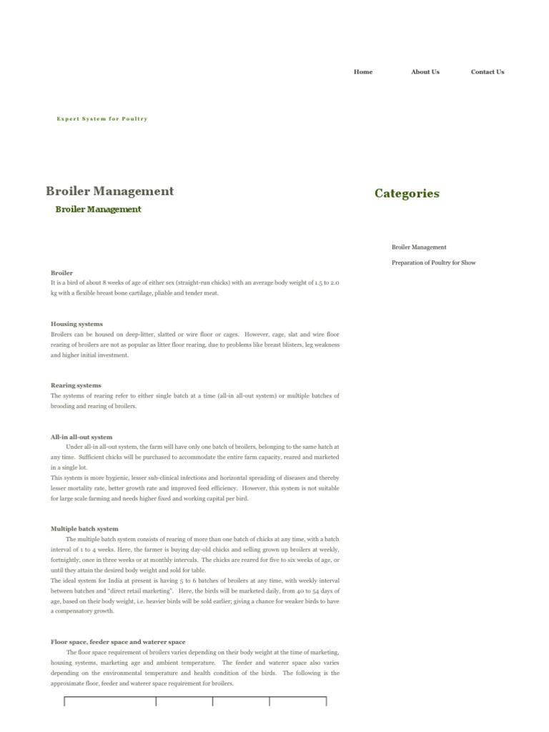Broiler Management | PDF | Broiler | Birds