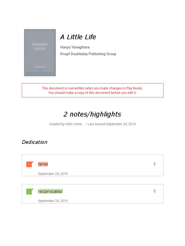 Notes From - A Little Life | PDF