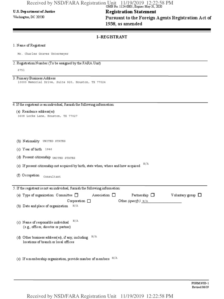 Untermeyer 6751 Registration Statement 20191119 1 | PDF | Government ...