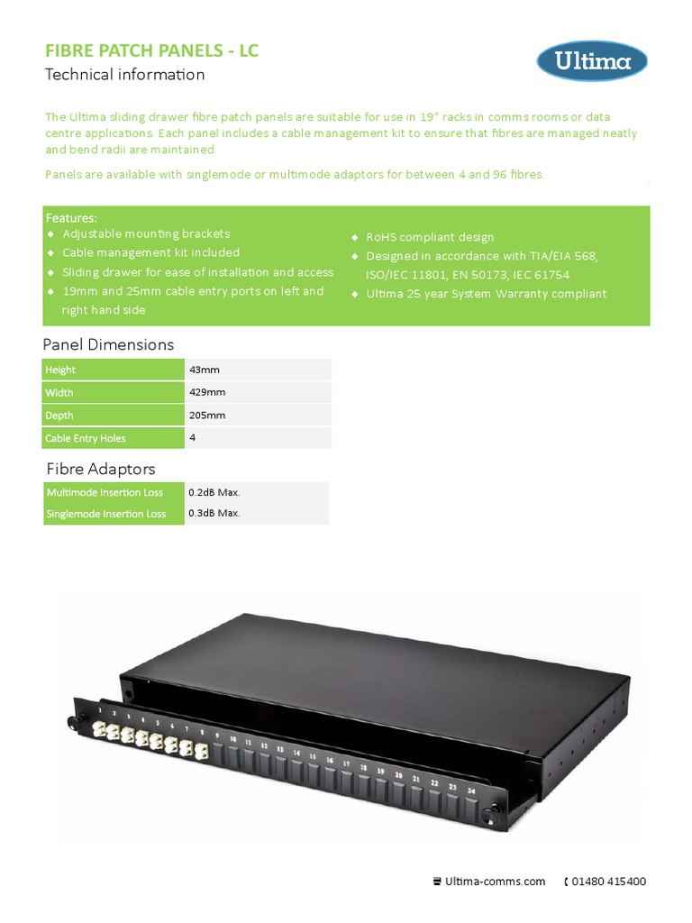 11.PG4213 Ultima LC Fibre Patch Panels Datasheet PDF | PDF ...